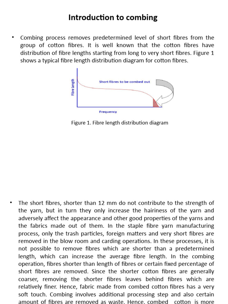 Combing CH 1 | PDF | Yarn | Spinning (Textiles)
