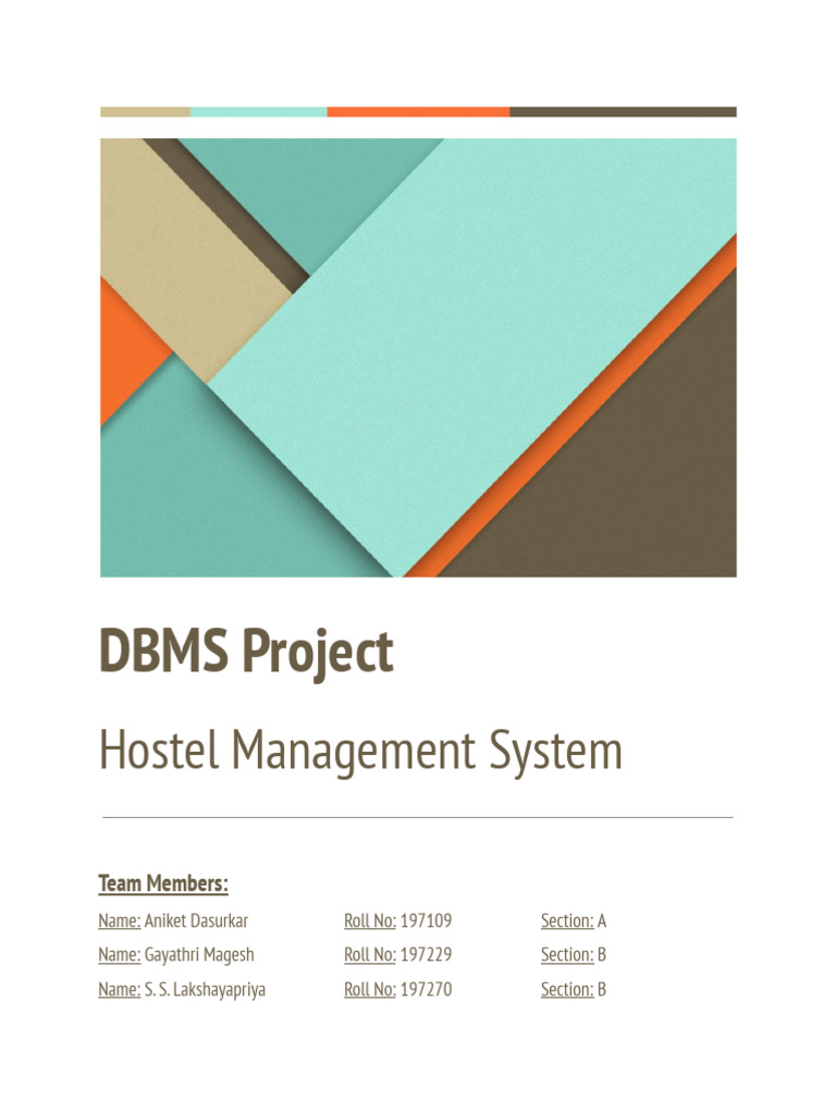 Hostel Management System | PDF | Payments | Data Management