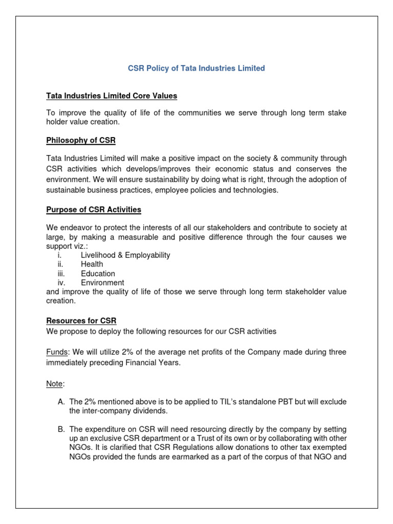 TIL_CSR_Policy_2021 | PDF