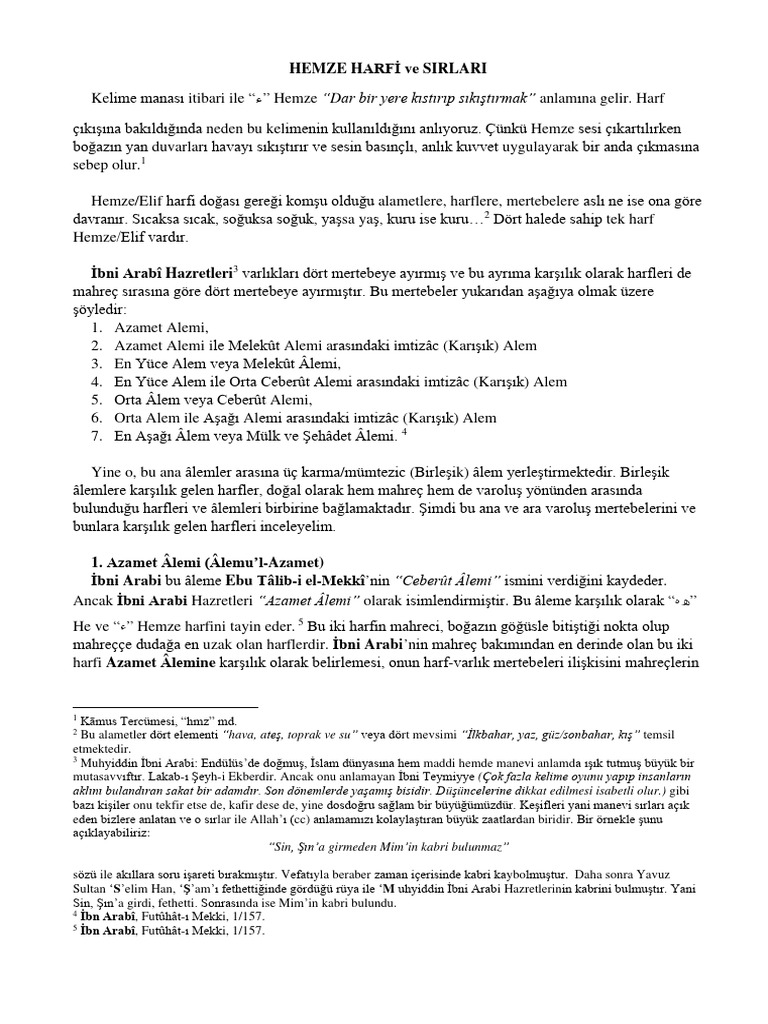 Hemze Ve Sırler | PDF