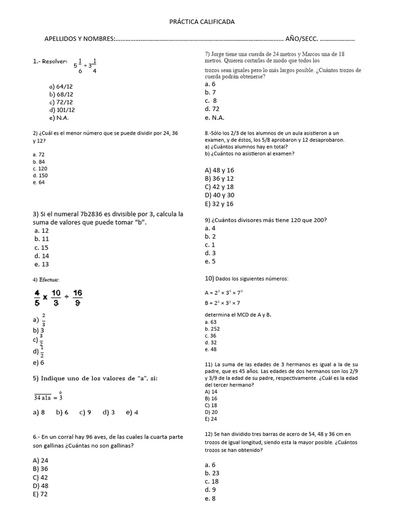 Practica Mate Ii B RPC | PDF