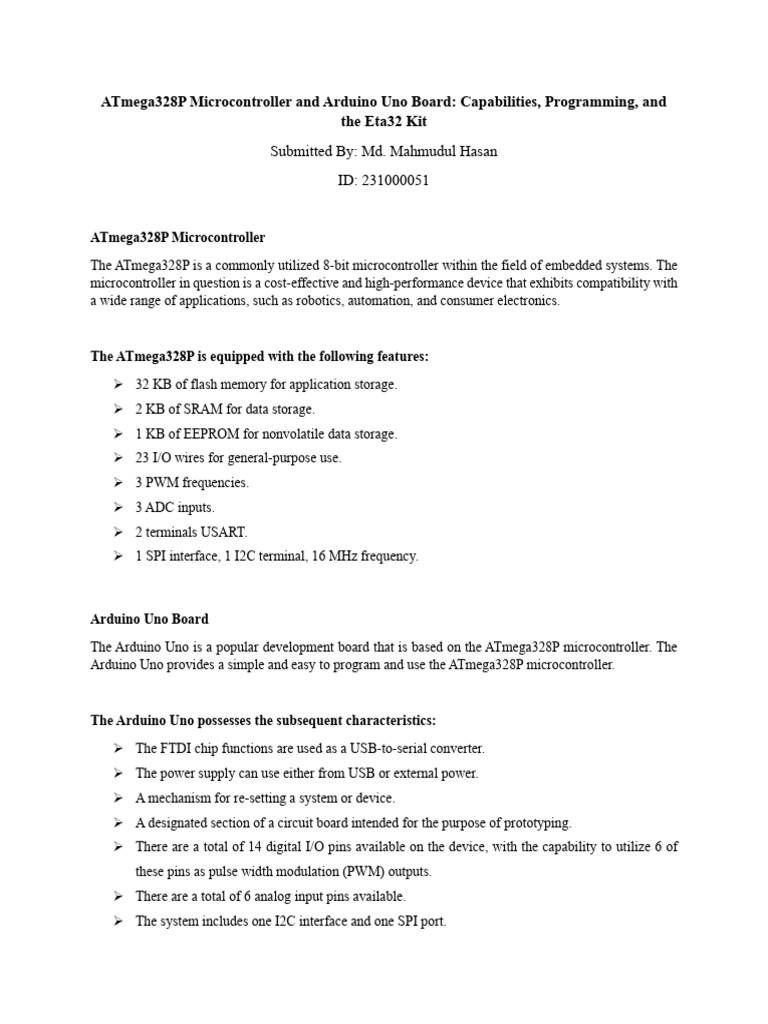 Comparative Analysis of ATmega328P Microcontroller | PDF