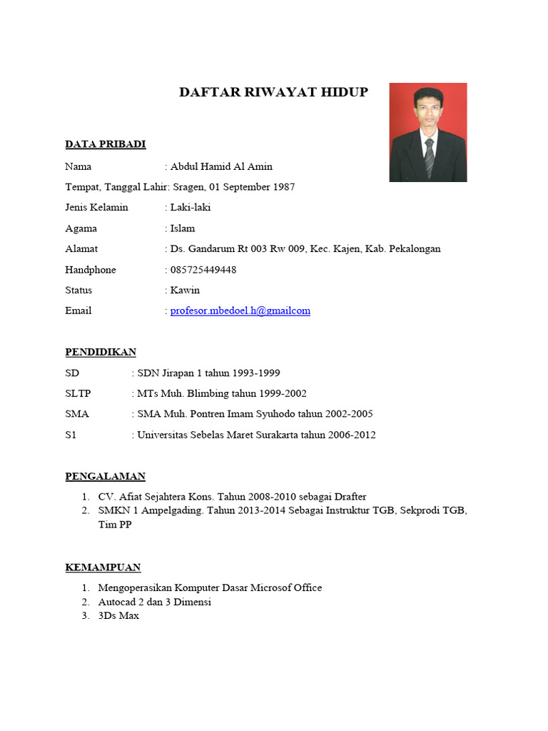 CV Hamid | PDF CV Hamid | PDF
