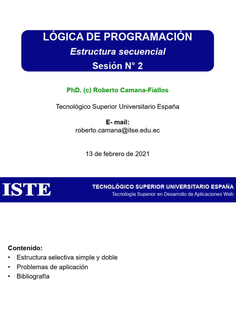 Sesion 3 - Estructura Selectiva Simple y Doble | PDF | Algoritmos ...