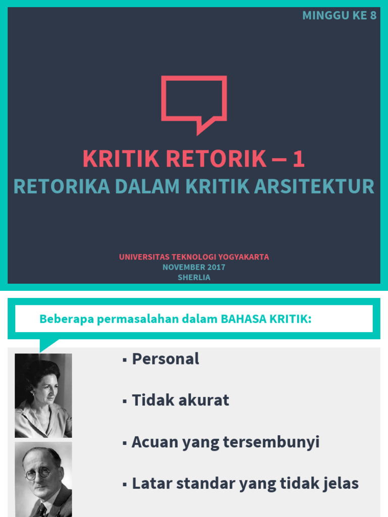 KRITIK RETORIK 1 RETORIKA DALAM KRITIK ARSITEKTUR | PDF