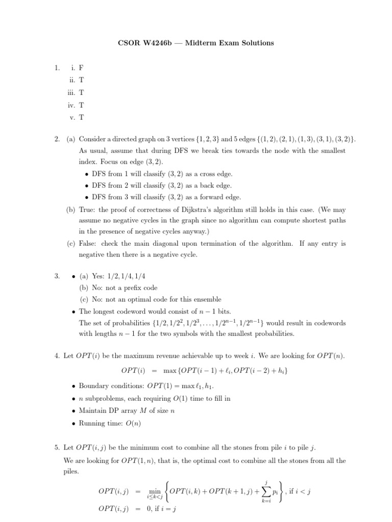 Midterm B Solution PDF | PDF