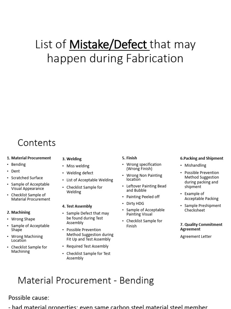Example of Defect That May Happen During Fabrication | PDF | Screw ...