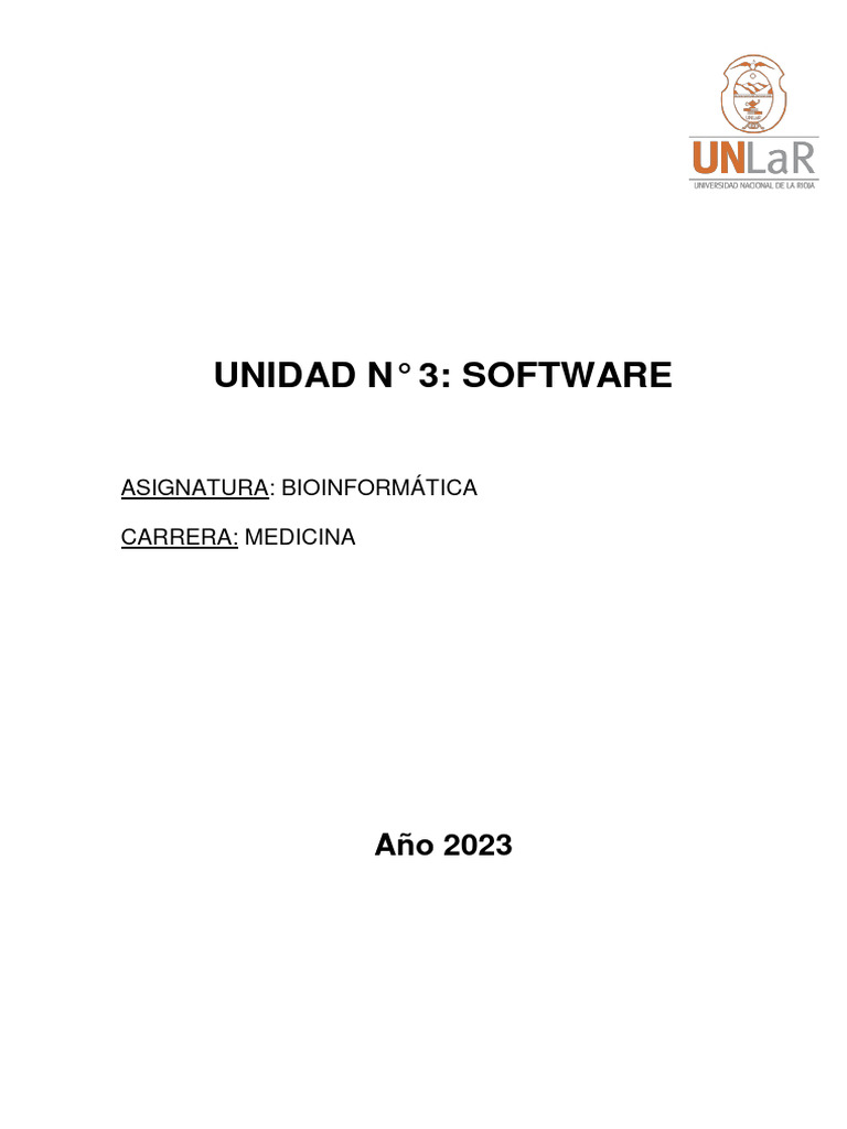 Unidad 3 - Bioinformatica - Medicina | PDF | Programación | Programa de computadora
