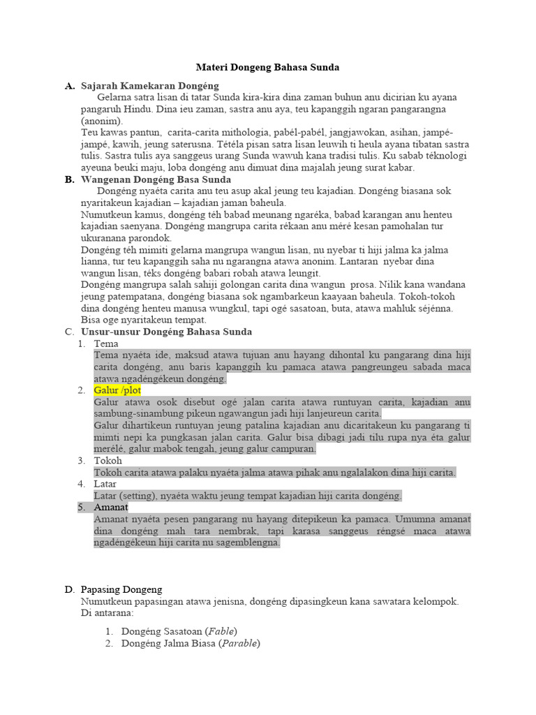 Materi Dongeng Bahasa Sunda Pdf