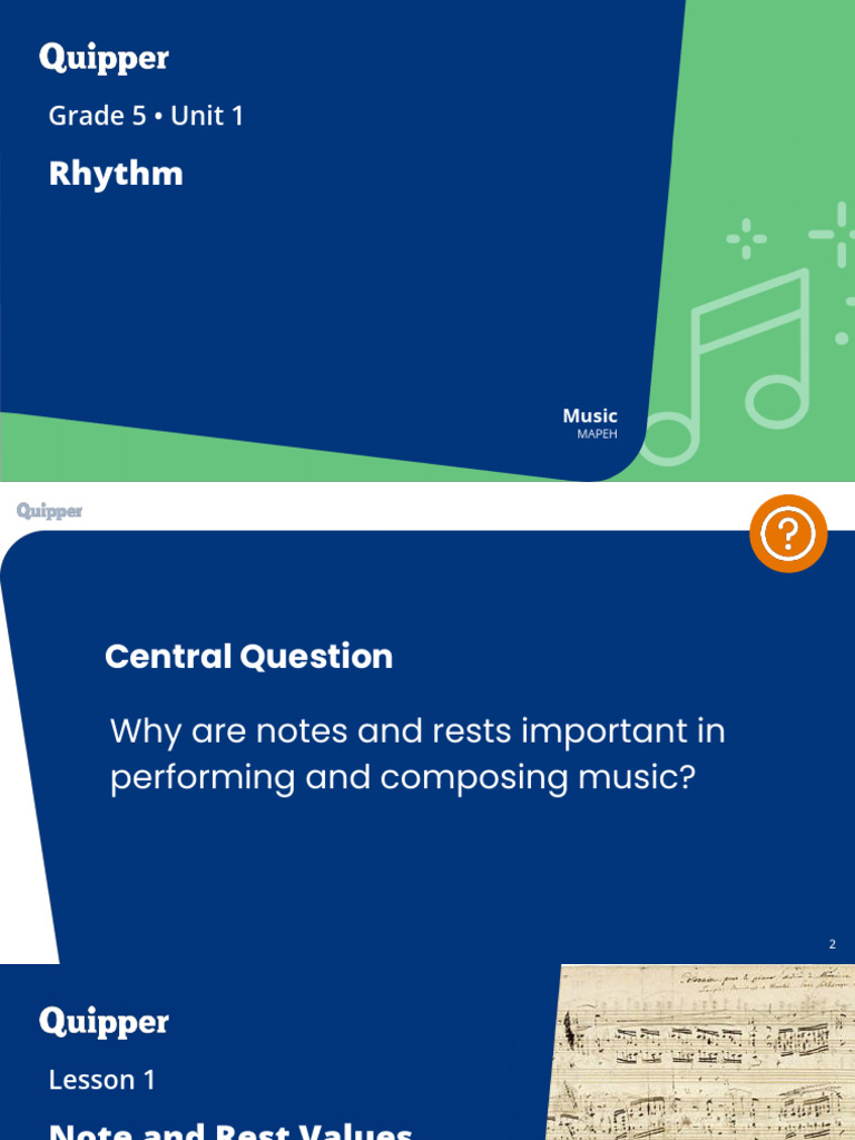 G5 MUSIC Q1 Note Rest Values Rhytmic Pattern | PDF