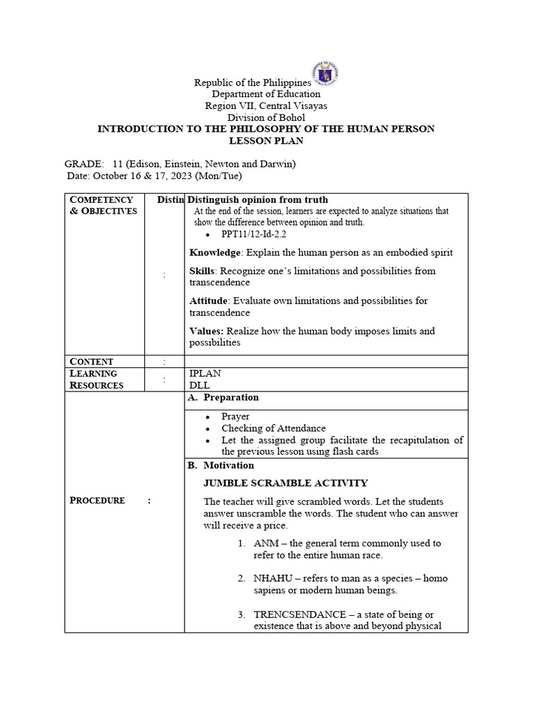 Lesson Plan - Embodied Spirit | PDF