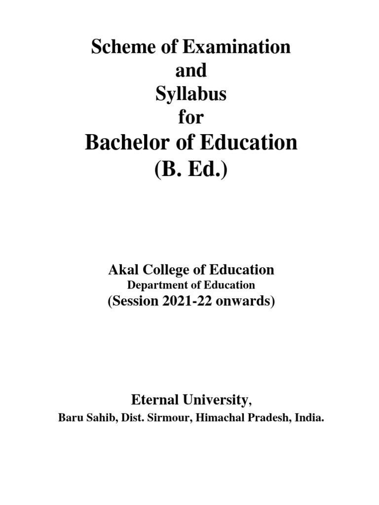 B.Ed. Syllabus Overview 2024-2025 | PDF | Reading Comprehension ...