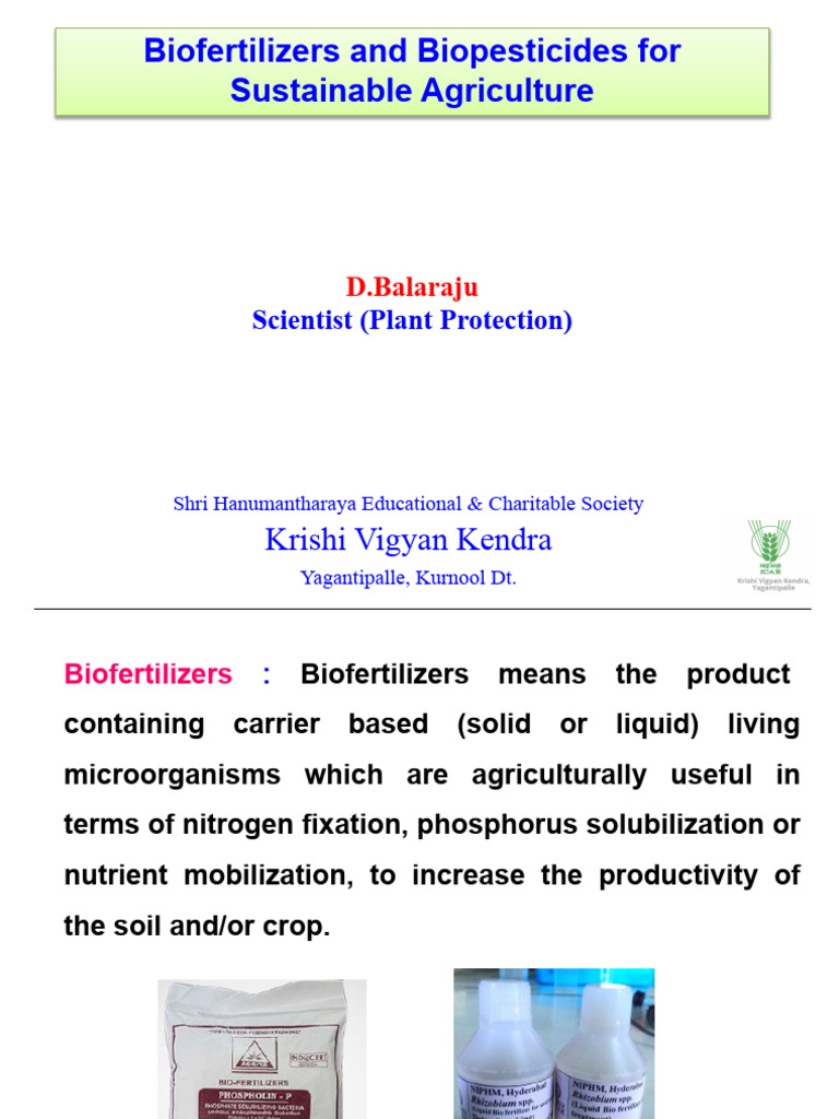 Biofertilizers and Biopesticides-Balaraju | PDF | Biological Pest Control | Soil