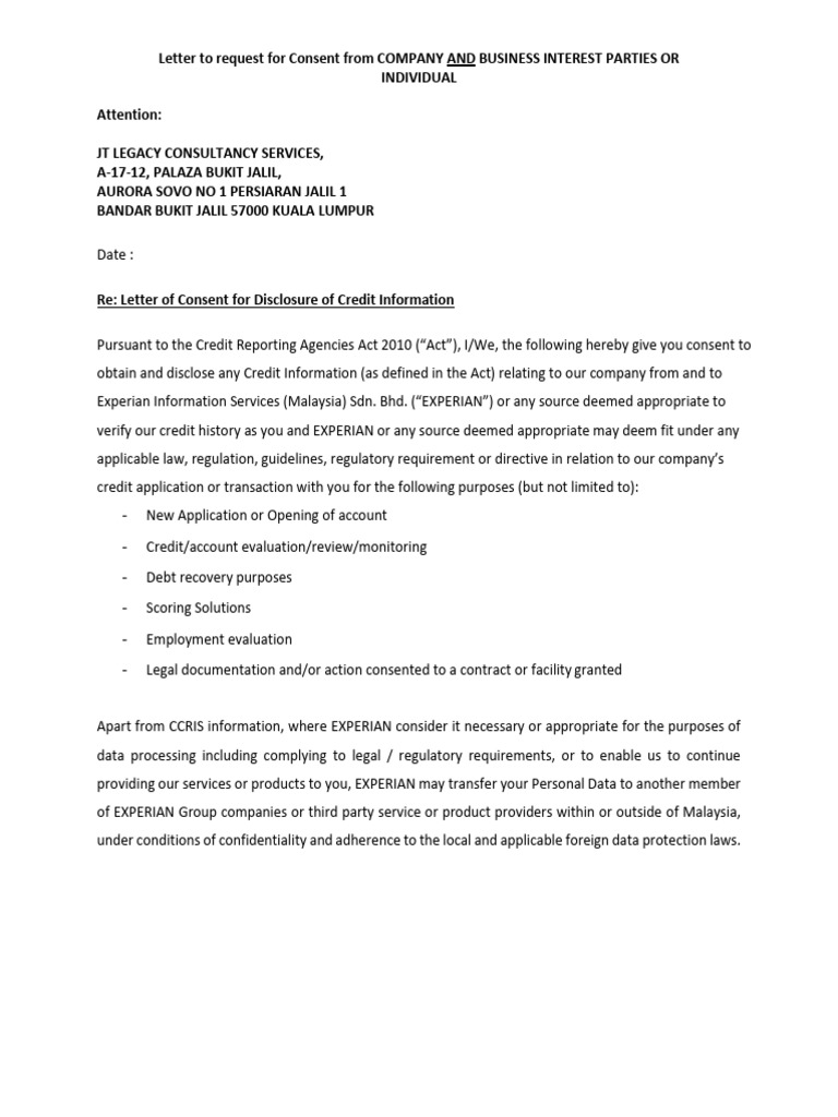 CTOS Consent Form Empty | PDF | Justice | Crime & Violence