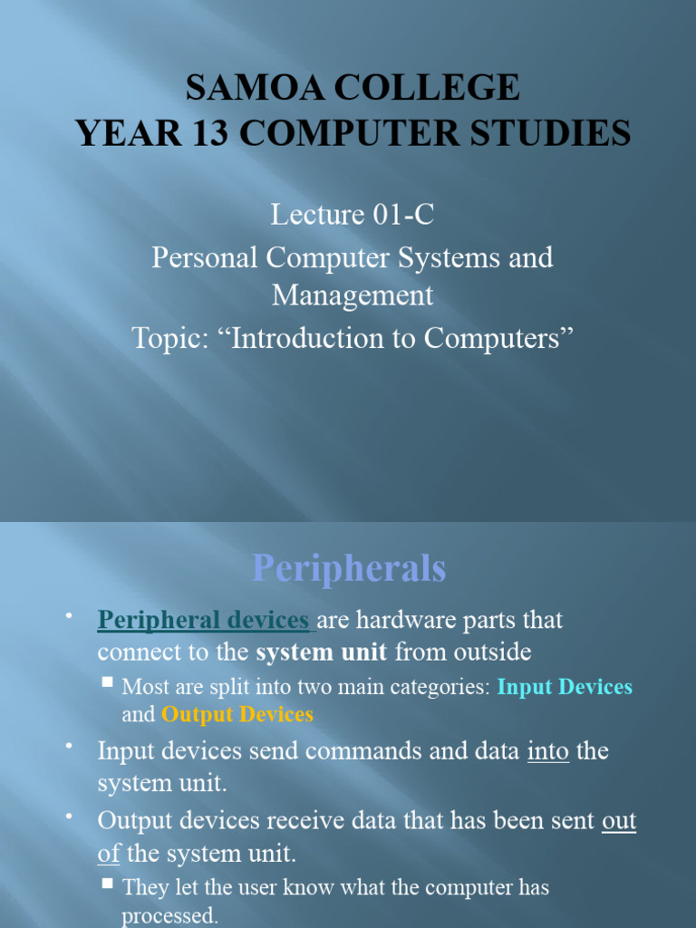 YR13 - Lecture - 01C - Introduction To Comp | PDF | Computer Monitor | Computer Data