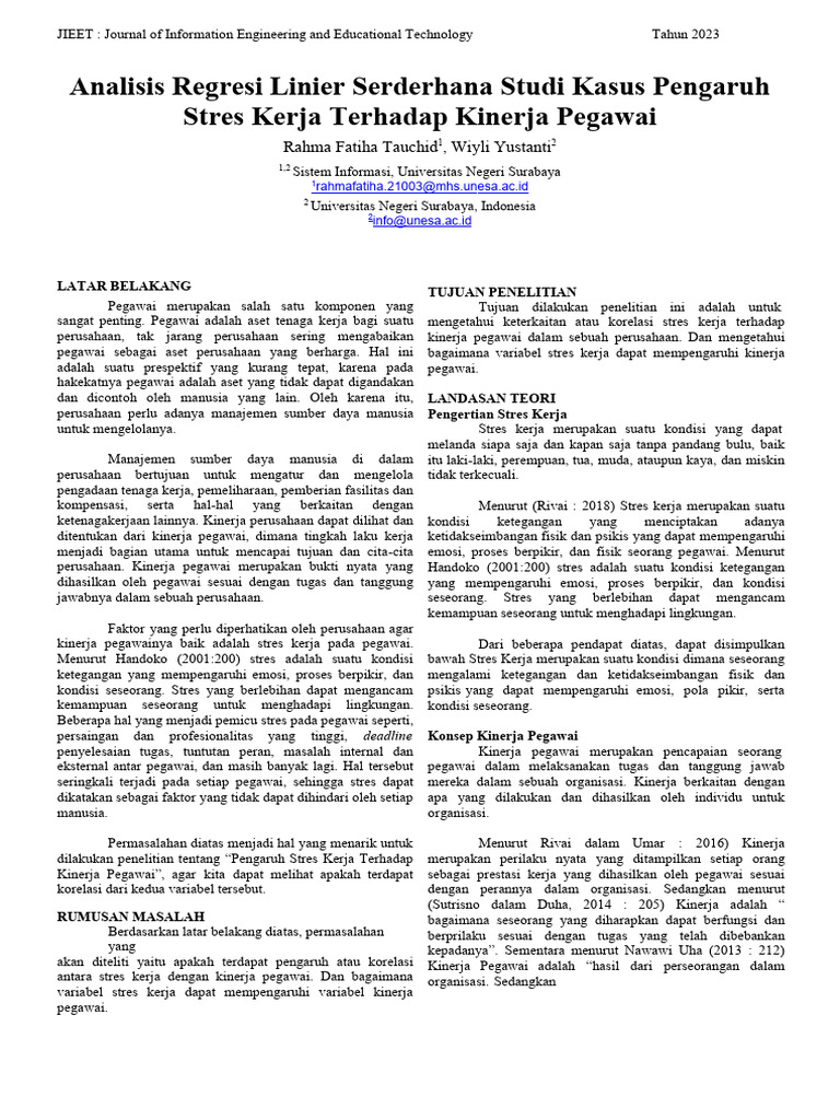 003_Rahma Fatiha_jurnal Analisis Regresi Linier Serderhana_(P11) | PDF