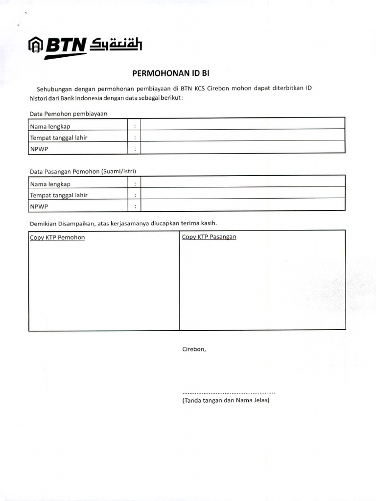 Form KPR Non Fix Income | PDF