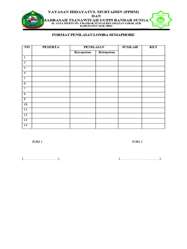 Format Penilaian Morse, Semaphore, Sandi | PDF