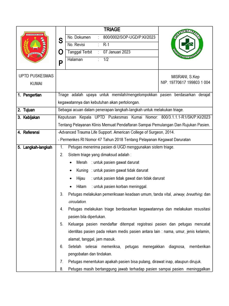 7.2.3.1 Spo Triase Oke | PDF