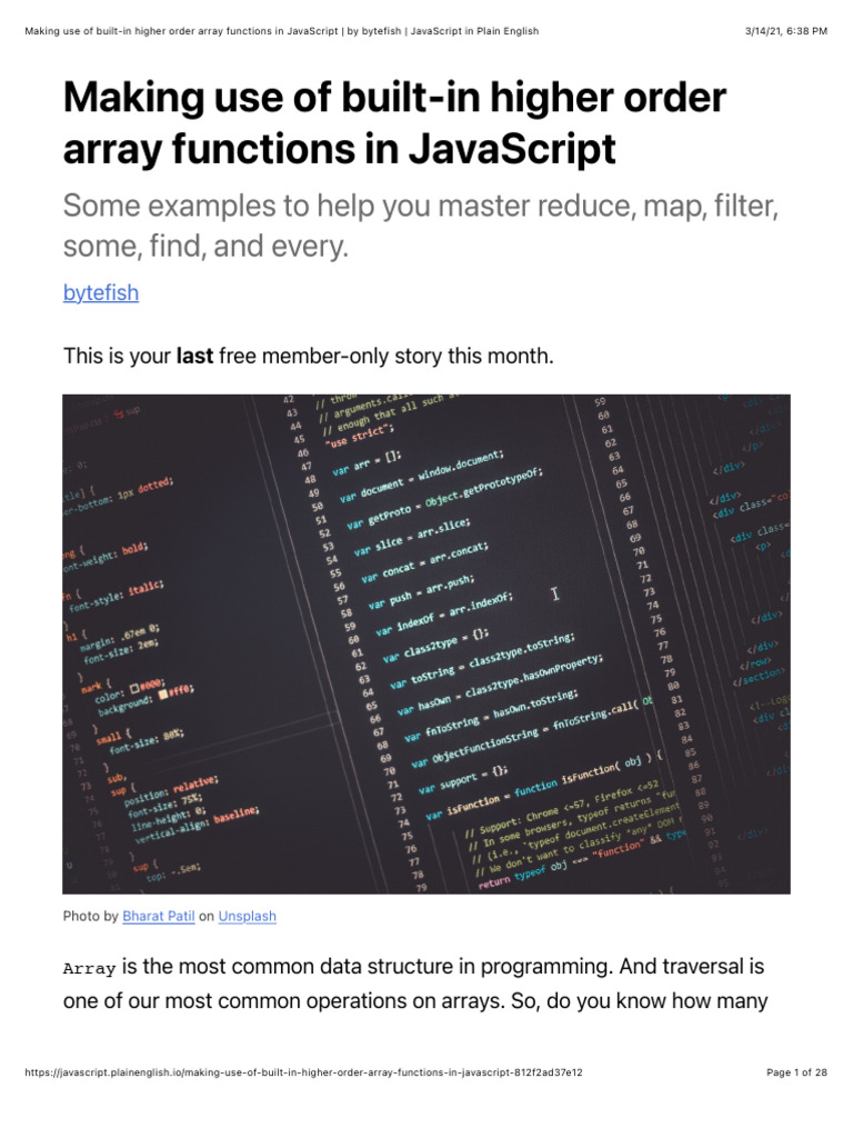 Builtin Higher Order Array Functions | PDF Builtin Higher Order Array Functions | PDF
