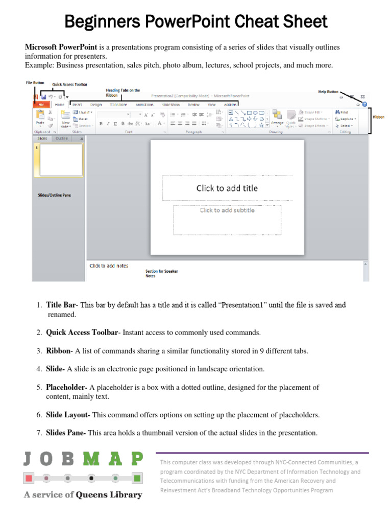 PowerPoint Basics Cheat Sheet | PDF