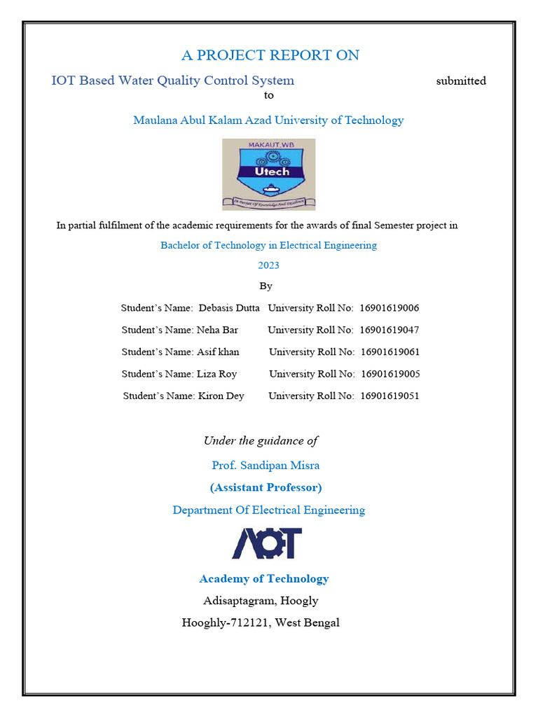 Final Project Report (Final Year) | PDF | Internet Of Things | Sensor