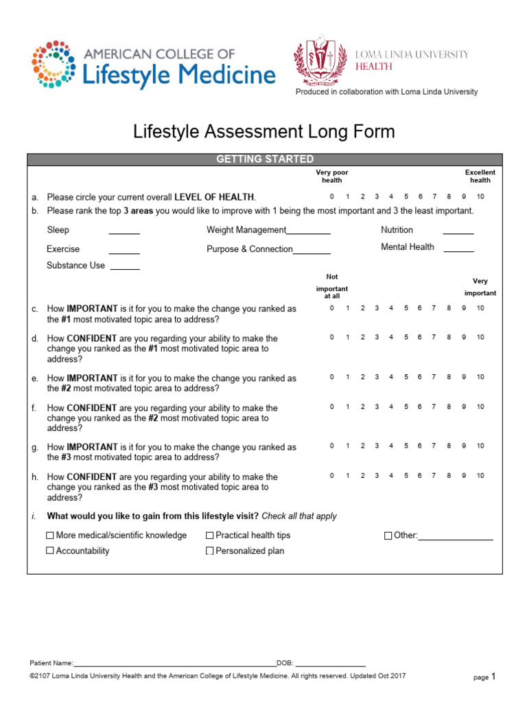 ACLM LLU Long Form 1 | PDF
