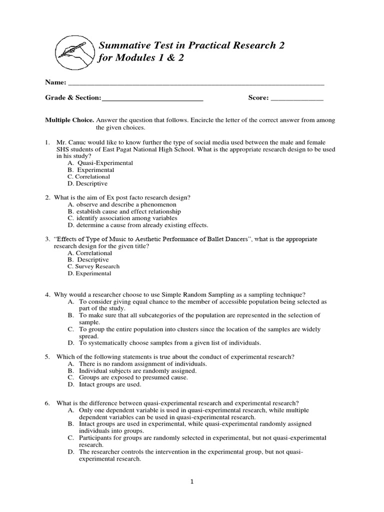 Module 1 2 Summative Assessment | PDF | Validity (Statistics ...
