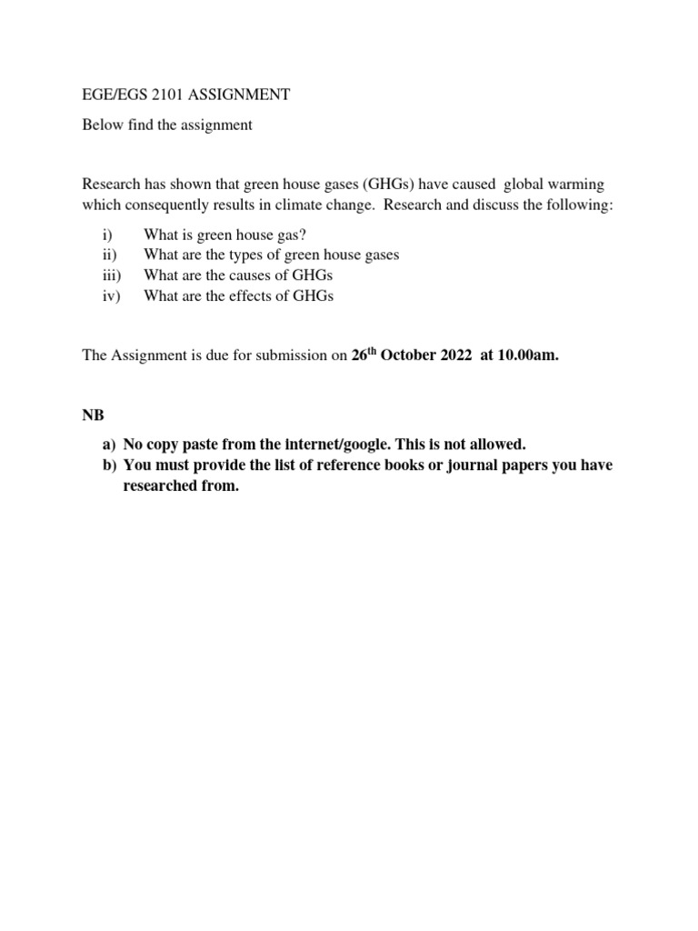 Assignment EGE_EGS 2101 | PDF