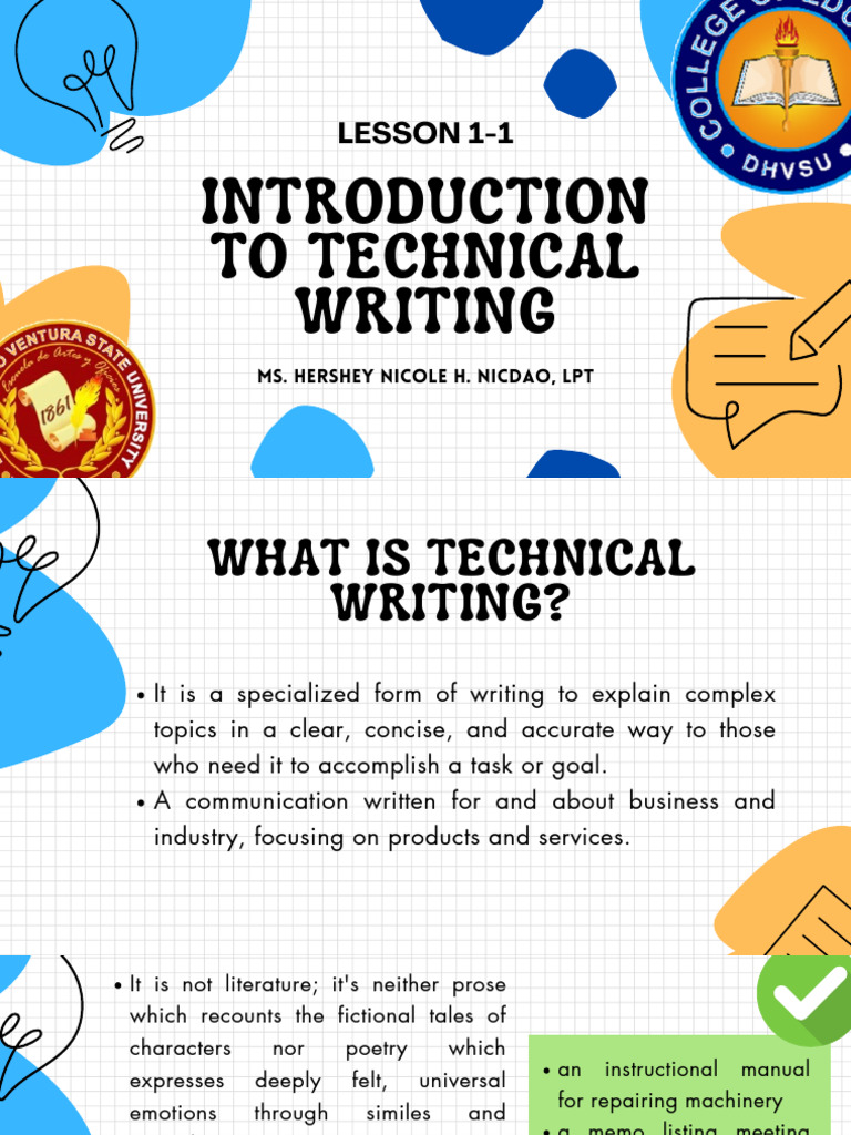 Technical Writing Lesson 1-1 | PDF