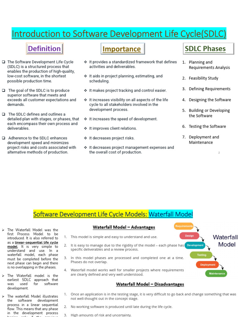 Software Development Life Cycle Models | PDF