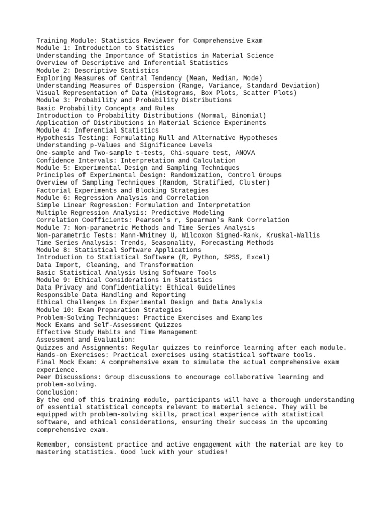 Statistics Reviewer For Comprehensive Exam 2 | PDF Statistics Reviewer For Comprehensive Exam 2 | PDF