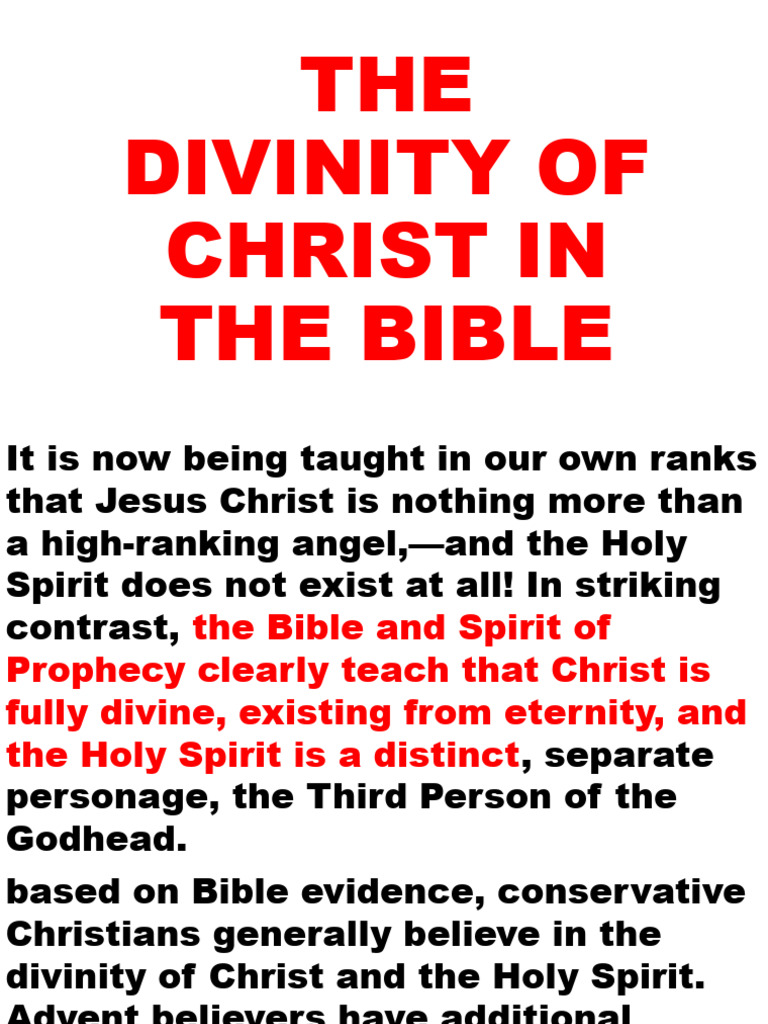 The Divinity and Eternity of Christ in The | PDF