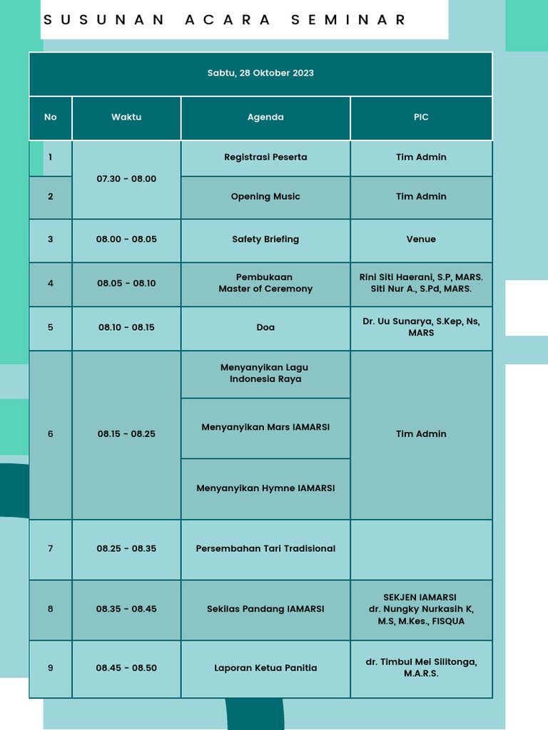 Jadwal Seminar & Workshop IAMARSI | PDF