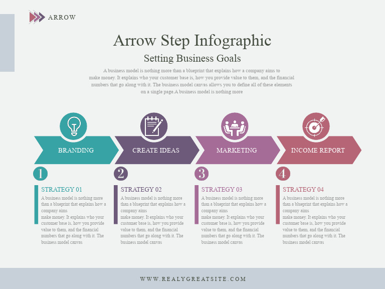 Grey Simple Modern Arrow Step Infographic Chart Graph | PDF