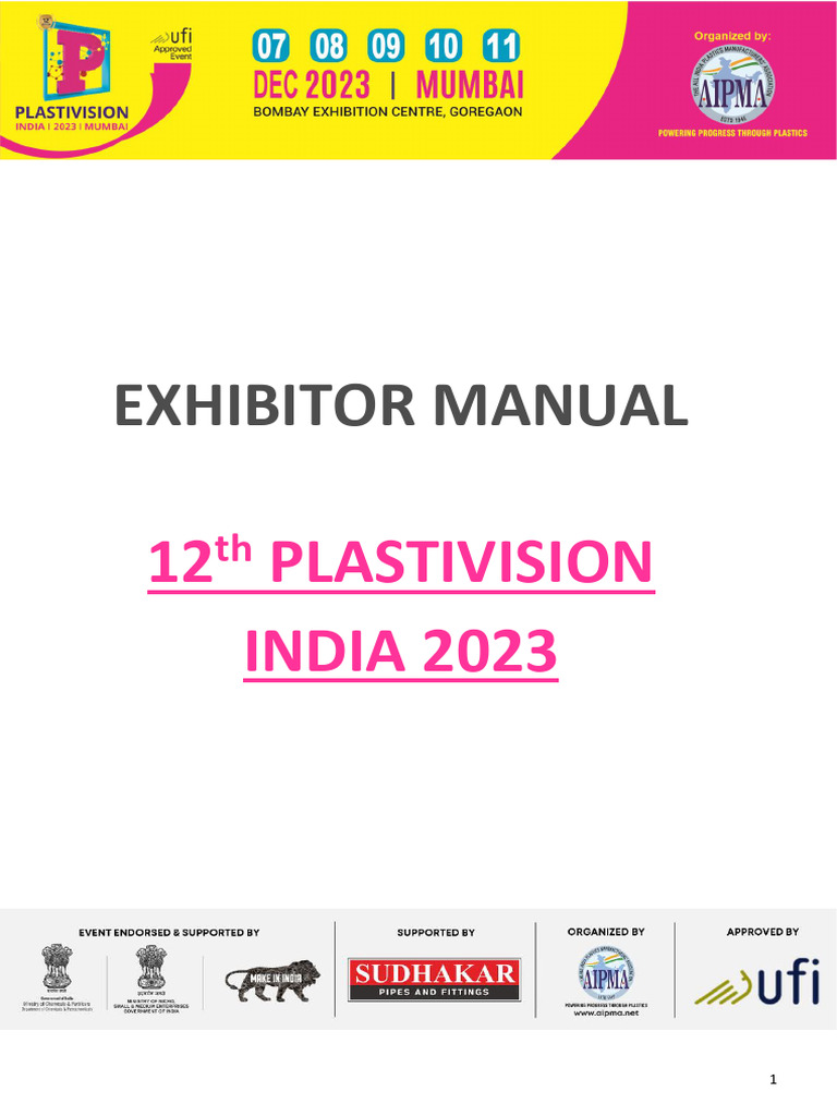 Plastivision India 2023 - Exhibitor Manual | PDF