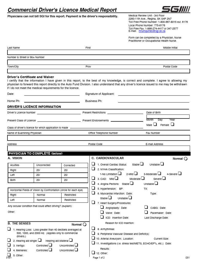 Commercial Driver Medical Report Form | PDF | Hypoglycemia | Diabetes