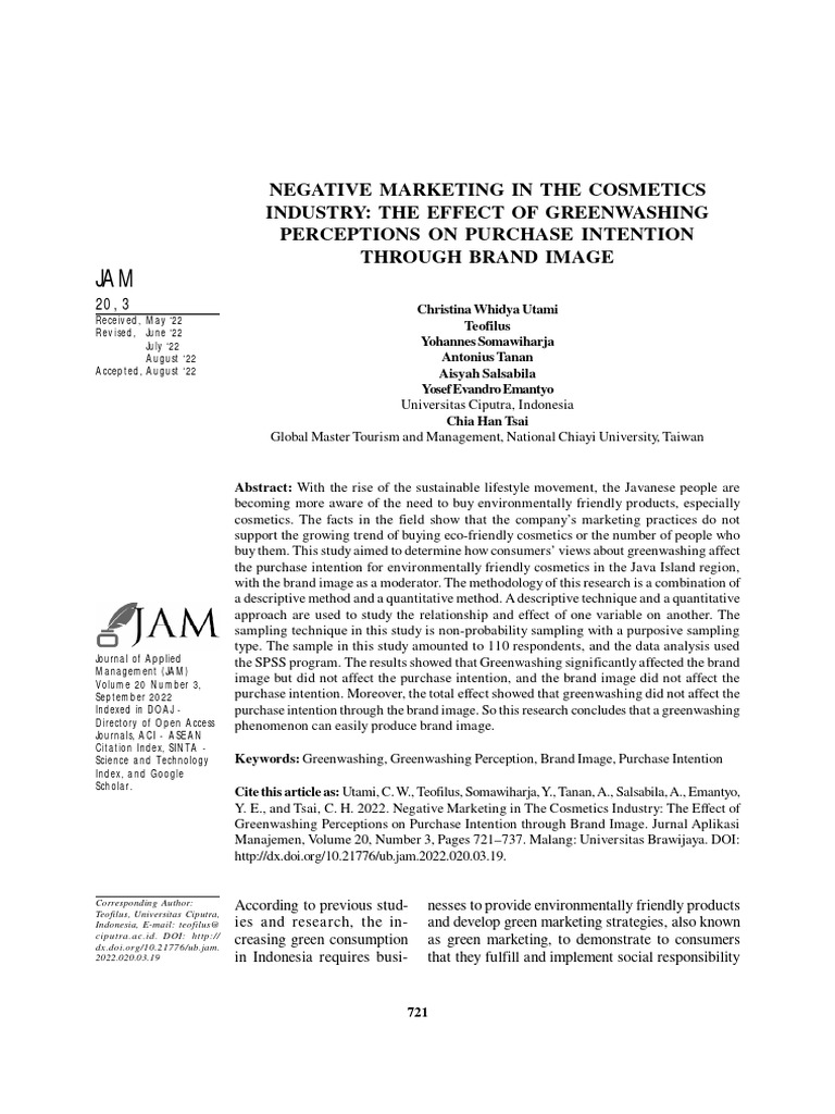 Negative Marketing in The Cosmetics | PDF | Brand | Multicollinearity
