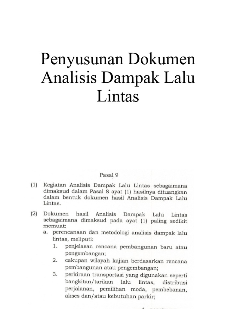 Slide Penyusunan Dokumen Andalalin | PDF