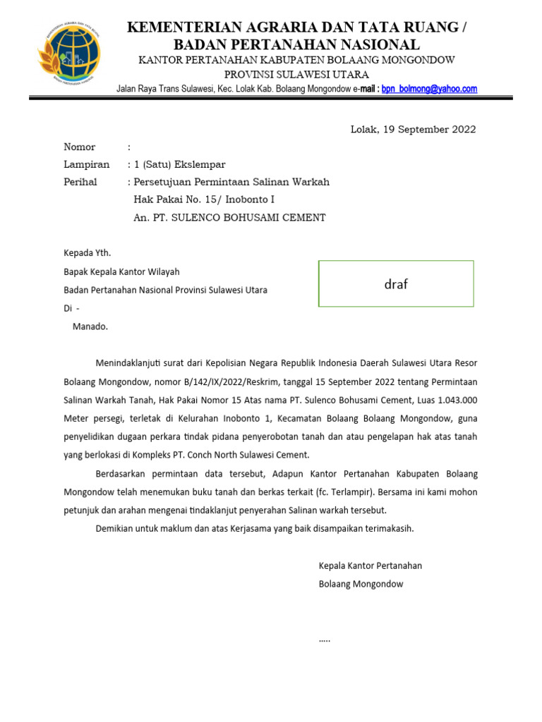 Surat Balasan Permintaan Data Kepolisian | PDF