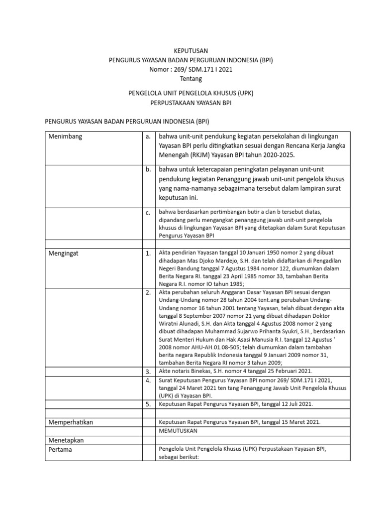 Skep Upk Perpustakaan | PDF