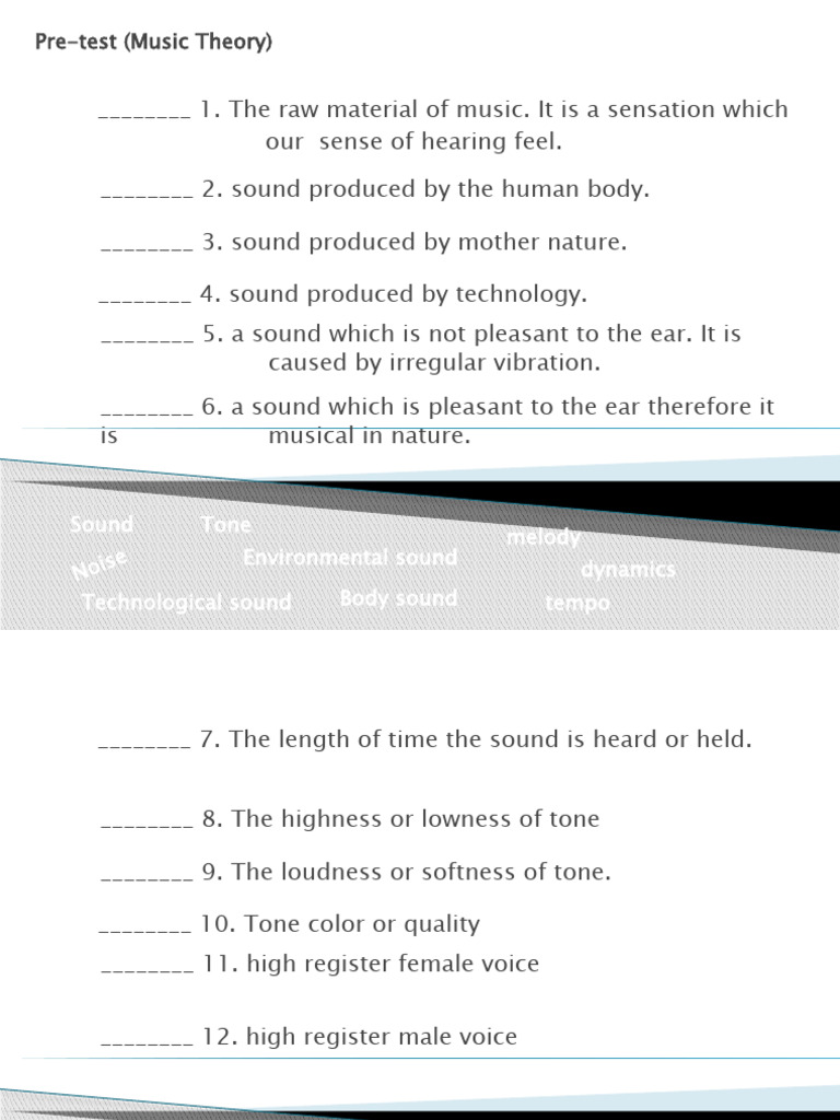 Pretest - Music Theory | PDF