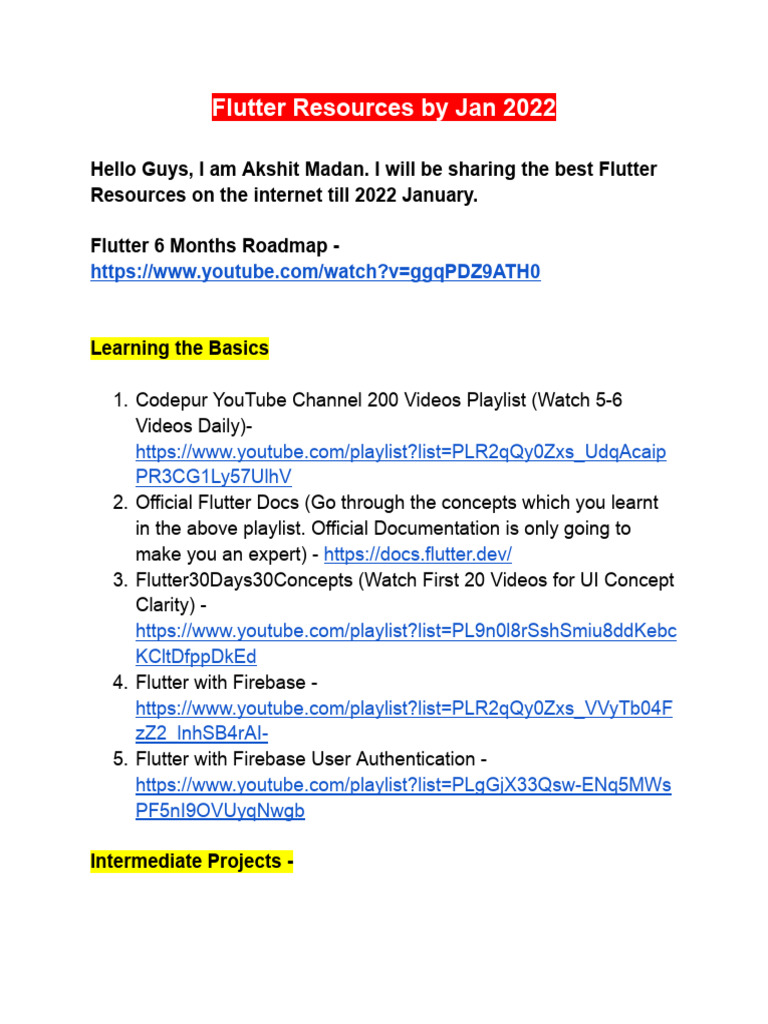 Best Flutter Resources | PDF