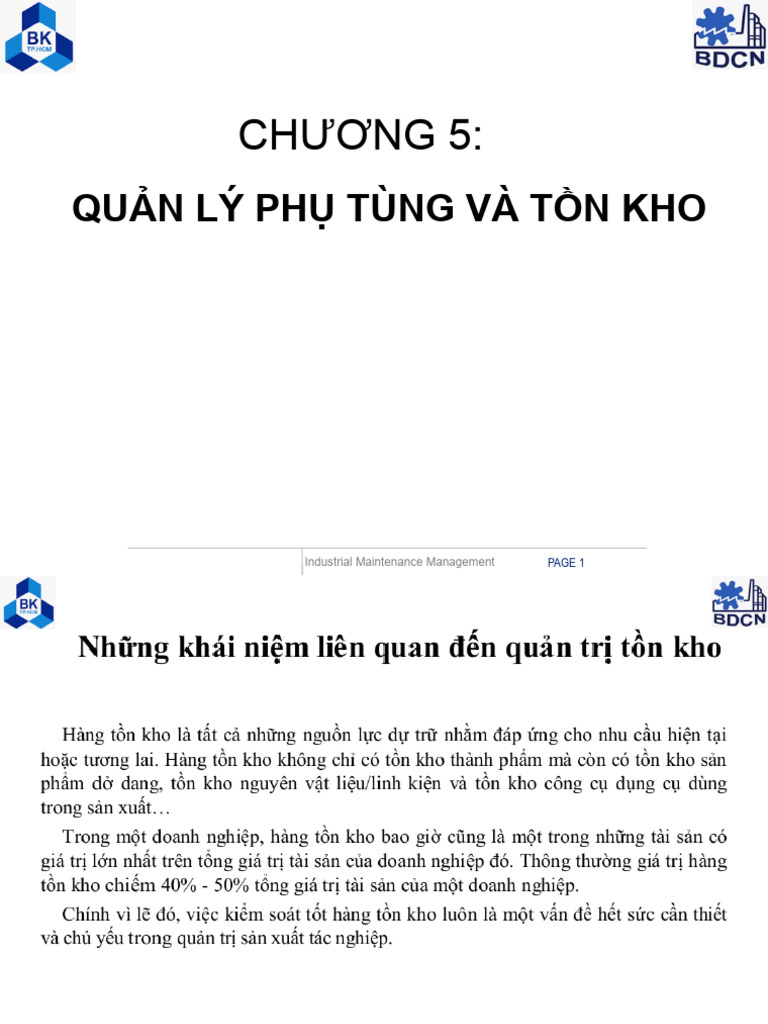Chương 5 - Qu N Lý PH Tùng Và T N Kho | PDF