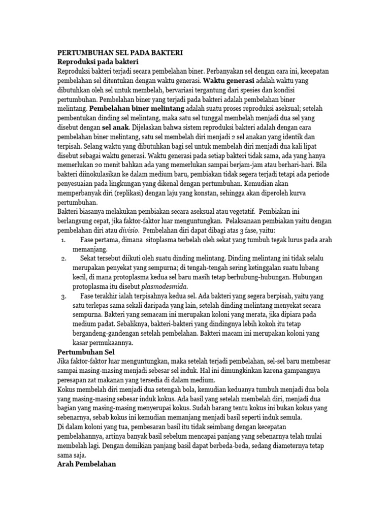 Pembiakan BAKTERI | PDF