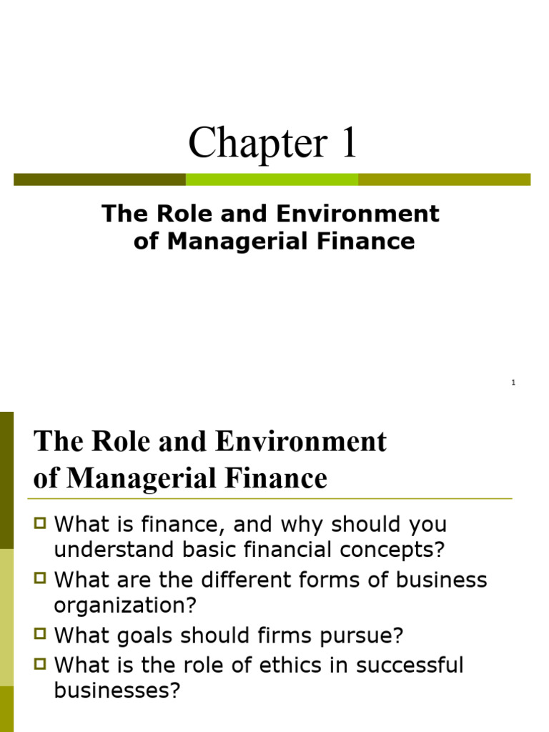 FIN 308-Chapter 1 | PDF