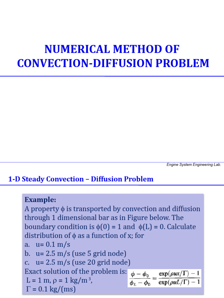 Convection Diffusion Problem | PDF | Equations | Mathematical Objects