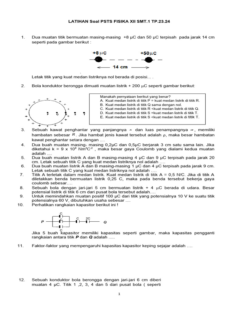 Latihan_Soal PSTS FISIKA XII SMT | PDF