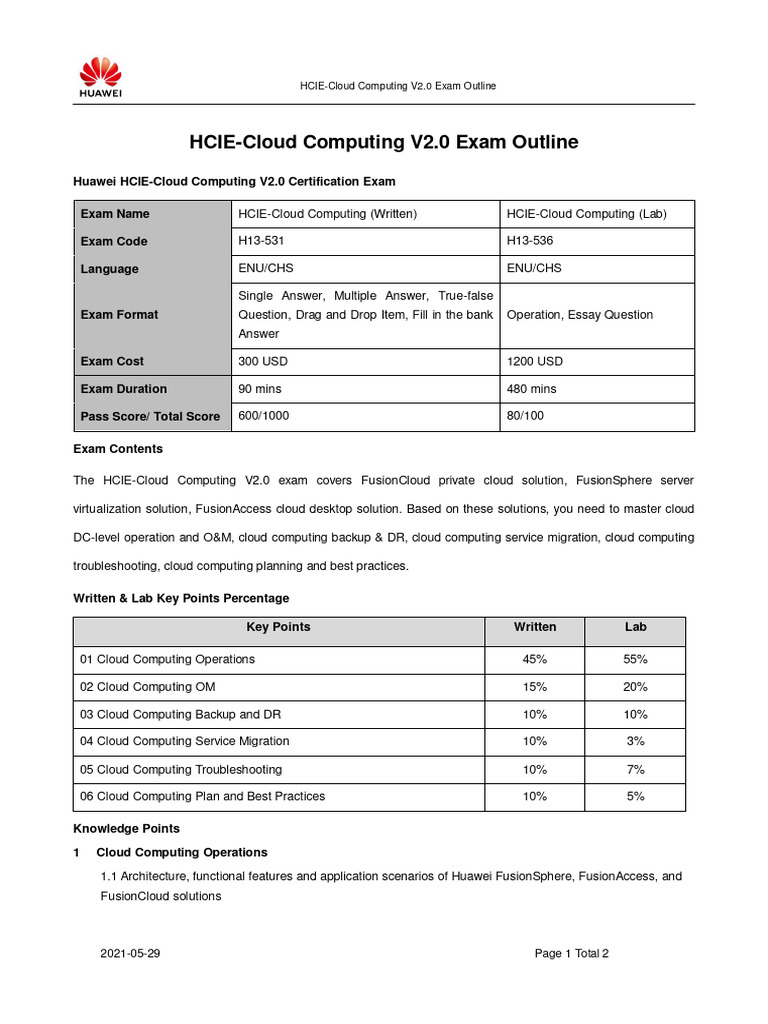 HCIE-Cloud Computing V2.0 Exam Guide | PDF | Computers