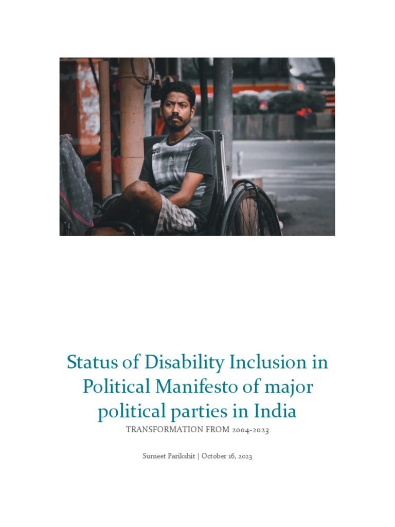 Status of Disability Inclusion in Political Manifesto of Major ...